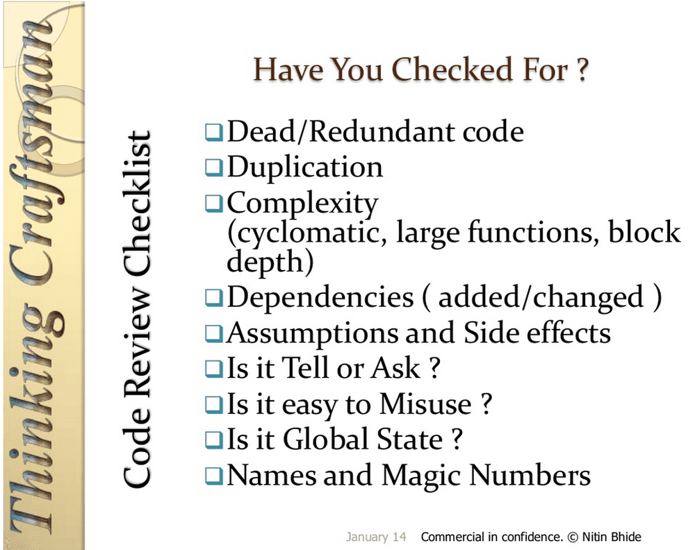 Code Review Checklist Shashikant Kulkarni